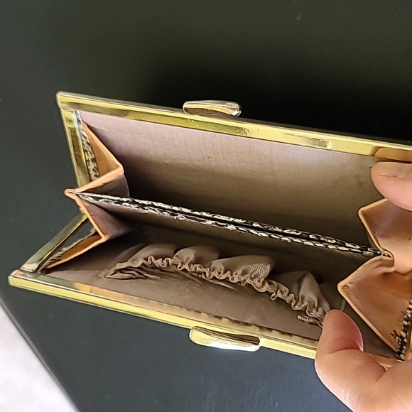 Bags | Vintage 8s Asian Leather Clutch Wallet Snake Skin Trimmed | Poshmark